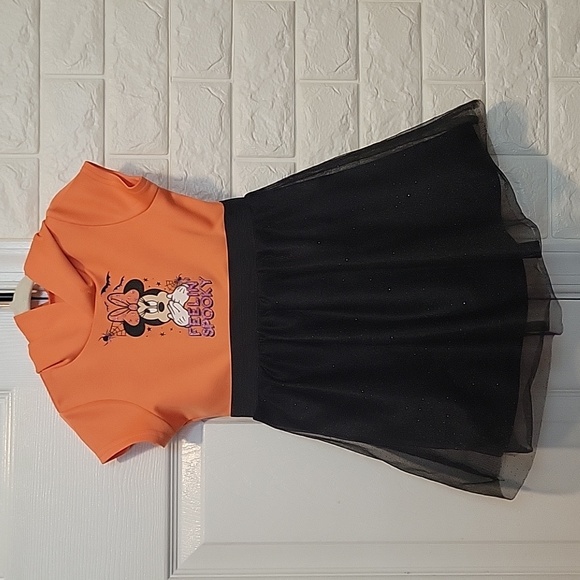 Disney | Dresses | Disney Orange And Black Minnie Mouse Dress | Poshmark
